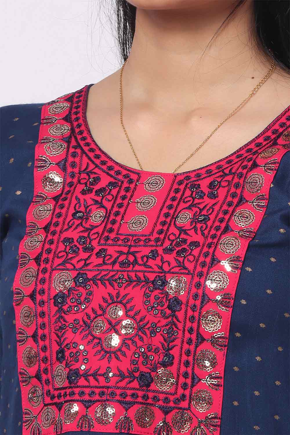 Foryourself Navy blue with Chamki work Kurti - foryourself.in
